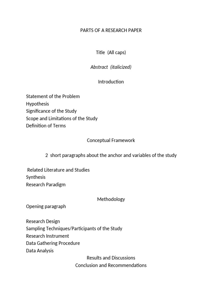 Components of a Research Paper Guide | PDF