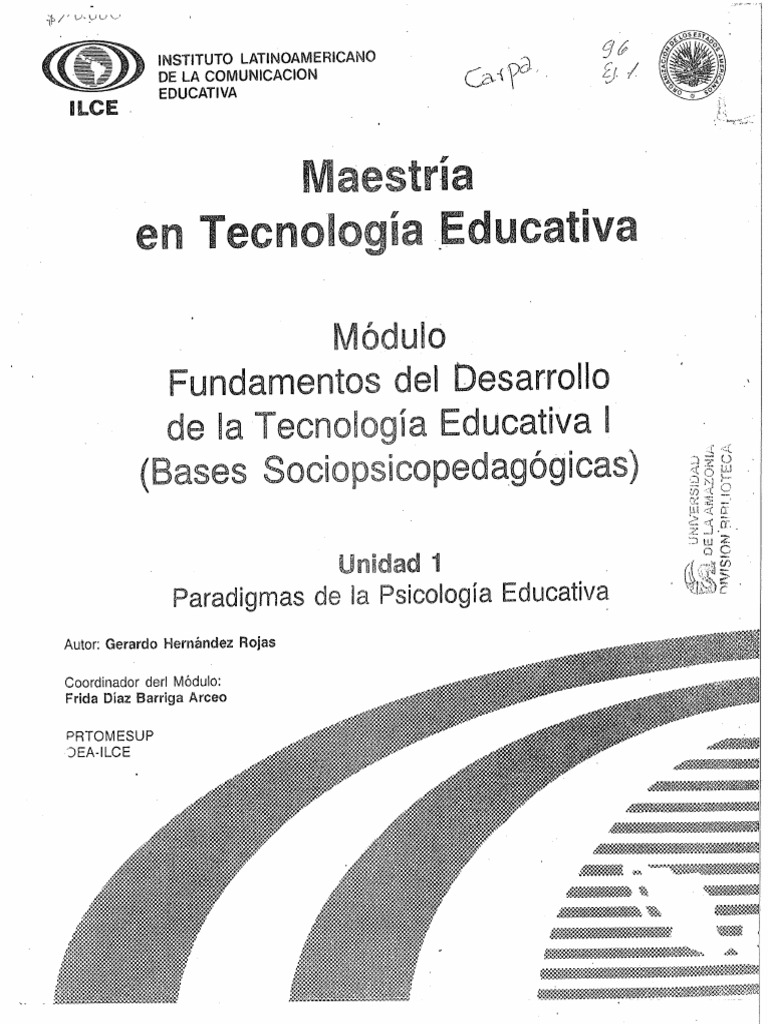 15. PARADIDGMAS PSICOLOGIA EDUCATIVA Fundamentos Del Desarrollo en Tec. Educa. | PDF