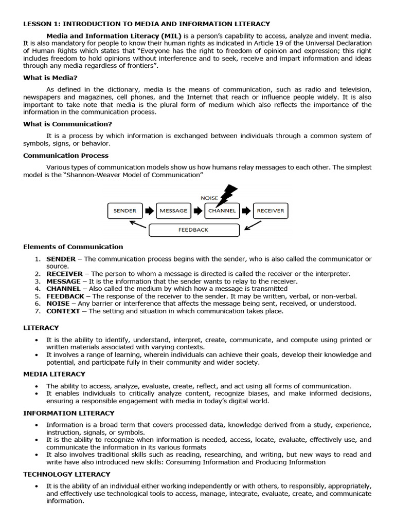 MIL-LESSON-1 | PDF | Communication | Information