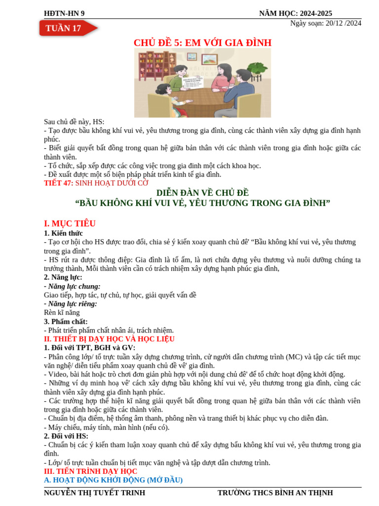 HĐTN 9-TUAN 17 | PDF