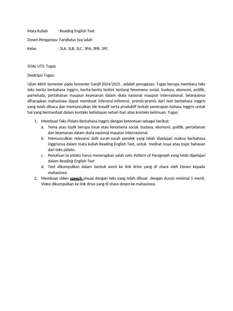 Soal Ujian Uas Stai Awr Ganjil 202425 | PDF