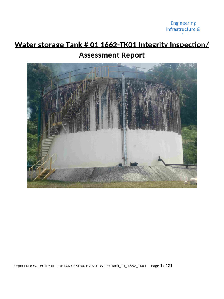 Water Tank Integrity Inspection Report | PDF | Corrosion ...