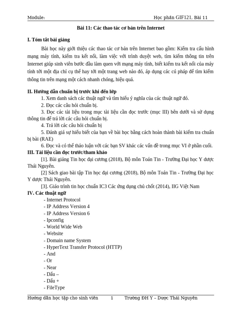 TLHD - Bài 11 | PDF