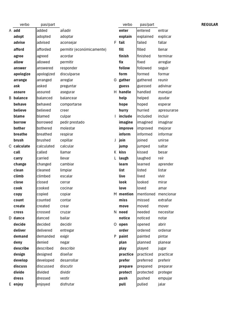 regular-irregular | PDF