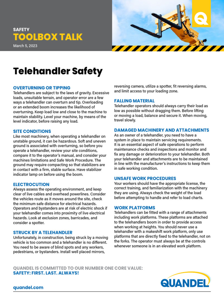 3 5 23 Telehandler Safety | PDF | Occupational Safety And Health ...