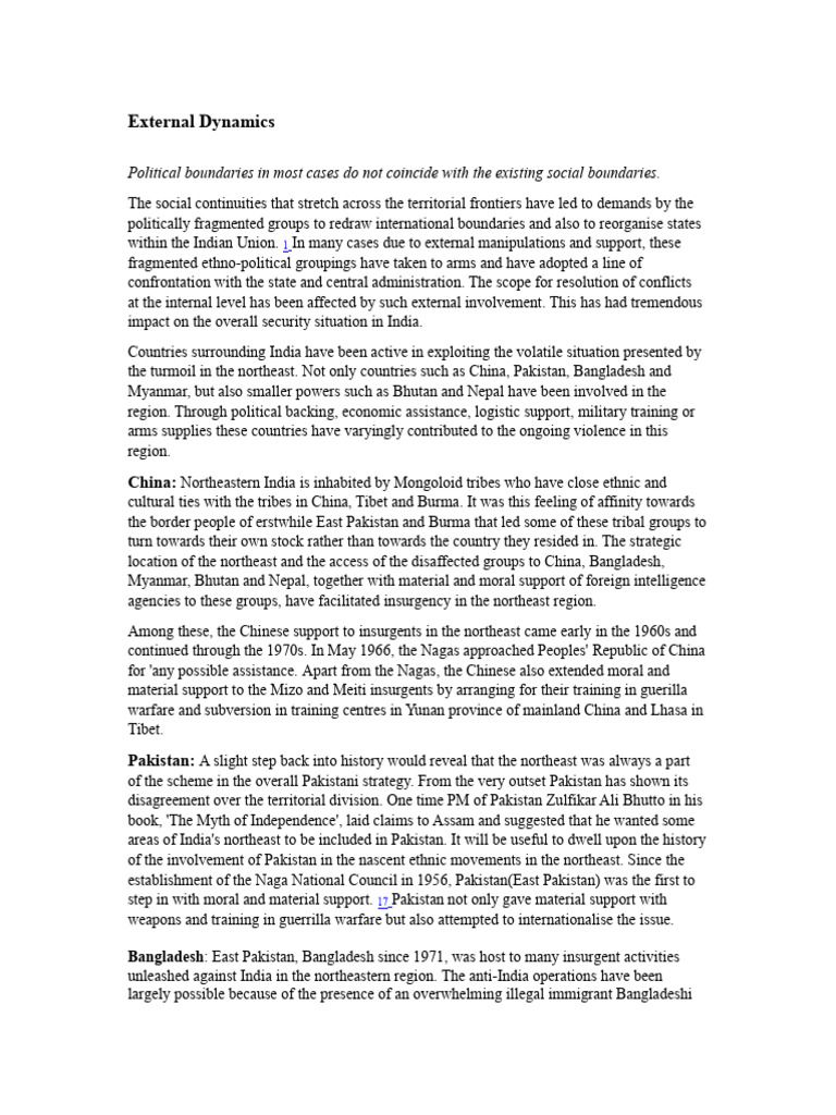 External Dynamics | PDF | Bhutan | Myanmar