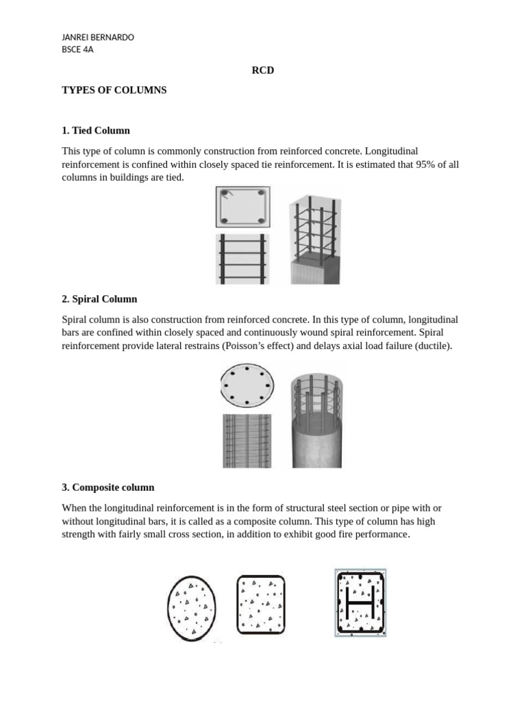 Types of Column RCD Doxc | PDF | Column | Structural Engineering