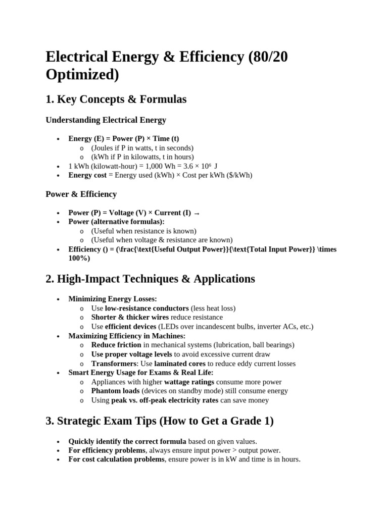 Electrical Energy Efficiency Guide | PDF | Power (Physics ...