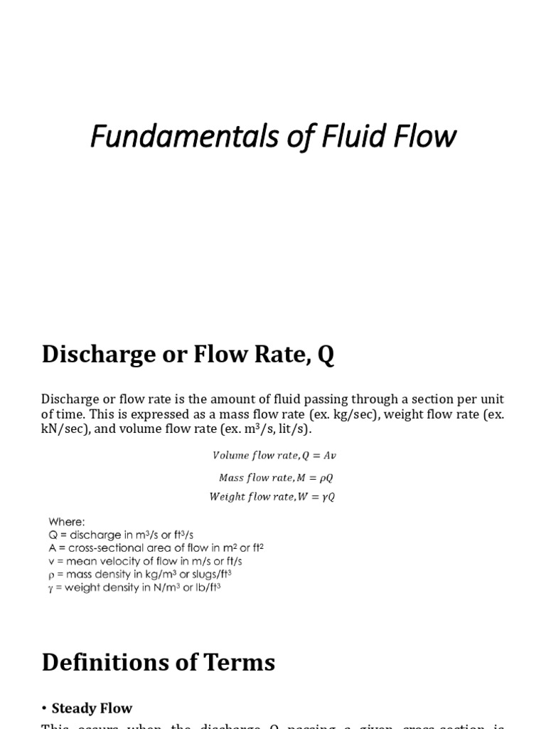 Fundamentals-of-Fluid-Flow | PDF | Fluid Dynamics | Reynolds Number