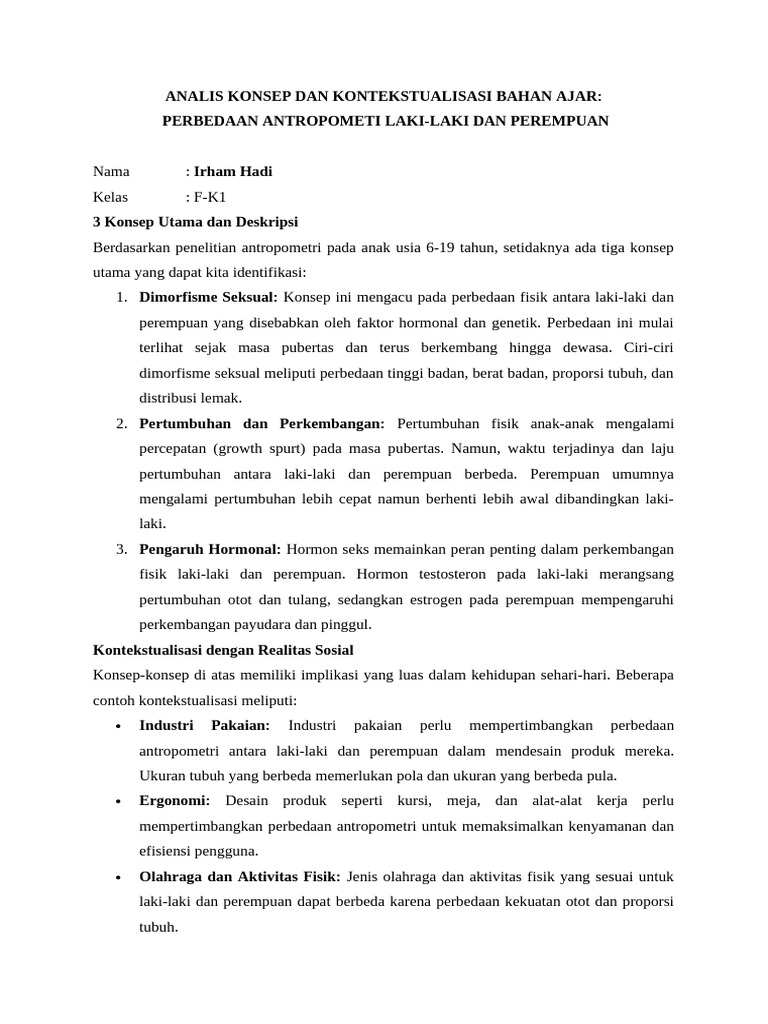 Analisis Konsep Dan Kontekstualisasi Bahan Ajar - IRHAM | PDF
