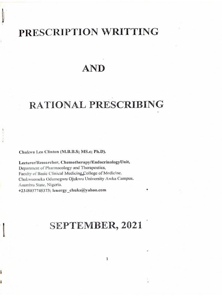 Prescription Writing | PDF