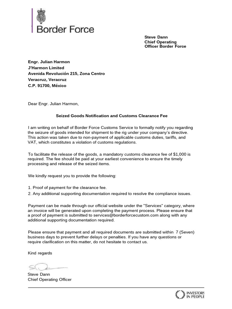 Border Force Letter About Wait Times | PDF