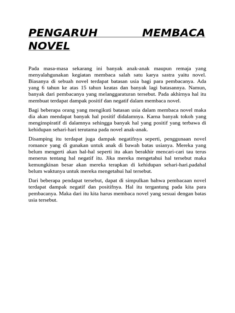 Pengaruh Membaca Novel | PDF