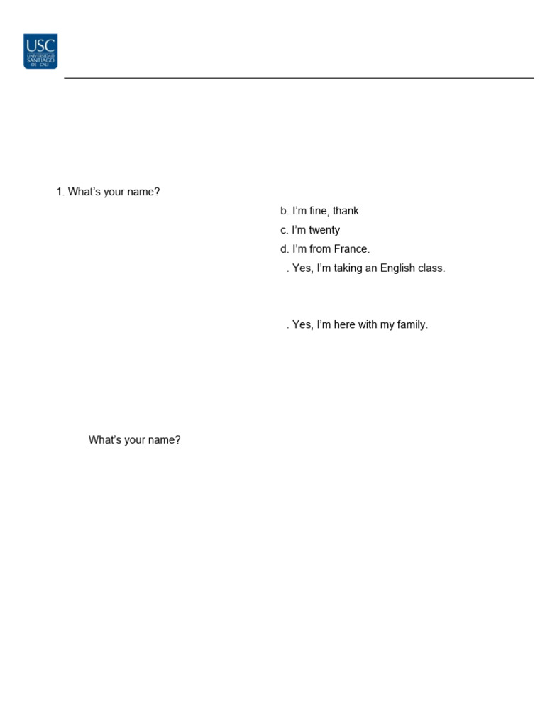 class-2-eng-1-exchanging-personal-information | PDF | Human Communication