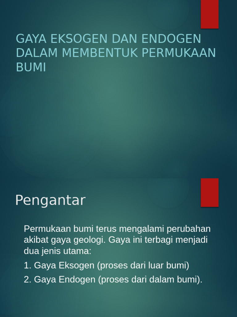 Gaya Eksogen dan Endogen Bumi | PDF