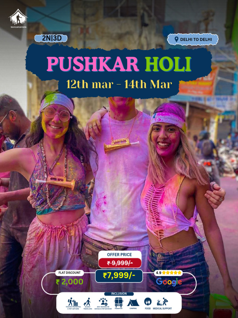 Pushkar Holi 2N3D Itinerary... | PDF | Expense