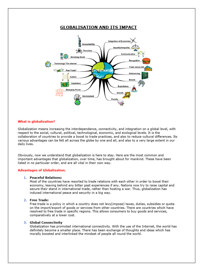 Impact of Globalization: Pros and Cons | PDF | Globalization | Market (Economics)