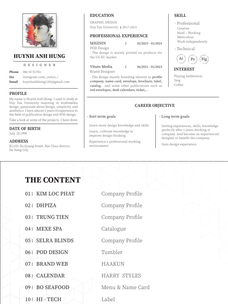 CV & Porfolio Cua Hung | PDF