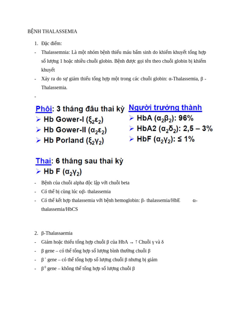 BỆNH THALASSEMIA | PDF