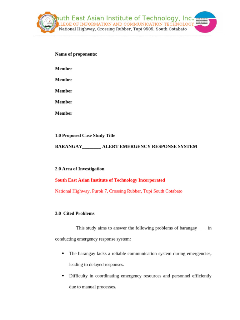 Sample Title Proposal Outline | PDF | Emergency | Emergency Management