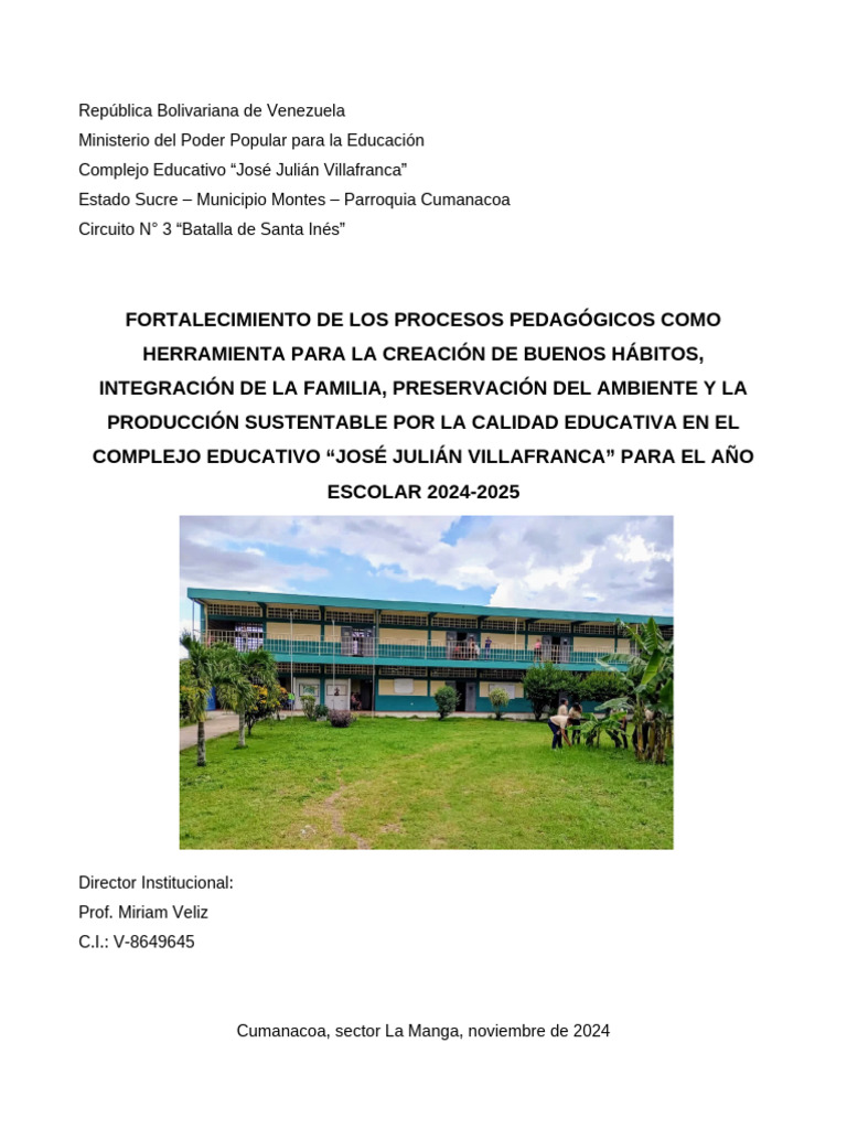 Peic 2024-2025 - 120009 - 053532 | PDF | Sustentabilidad | Enseñando