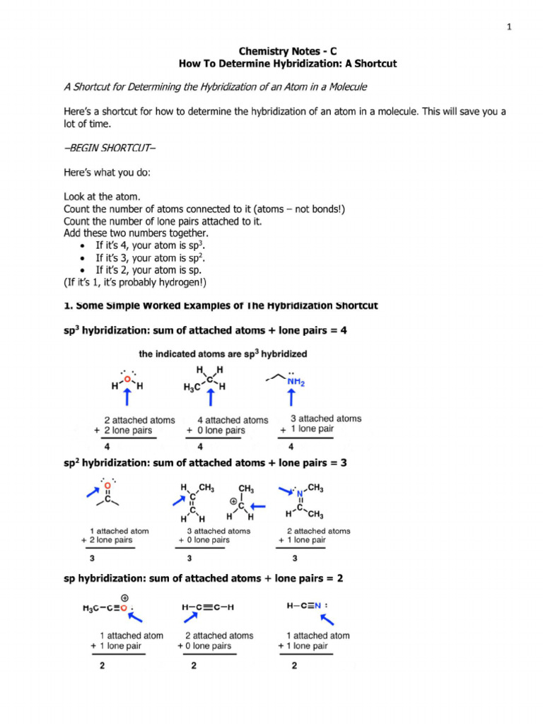 Chem Notes C - Hybridization | PDF