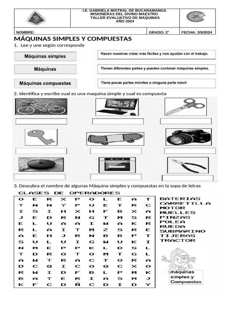 Actividades de máquinas simples y compuestas | PDF