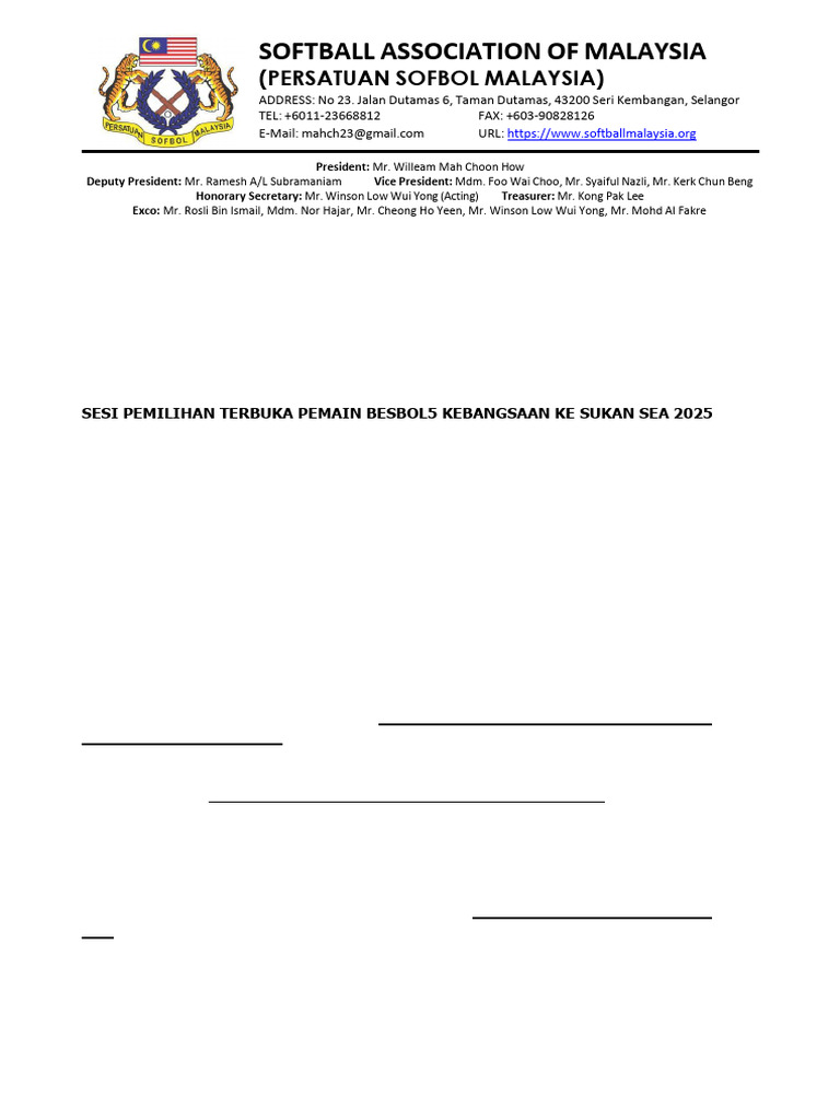 SAM2025-02(25) - B5 SEA Games Selection Notice 20022025 | PDF