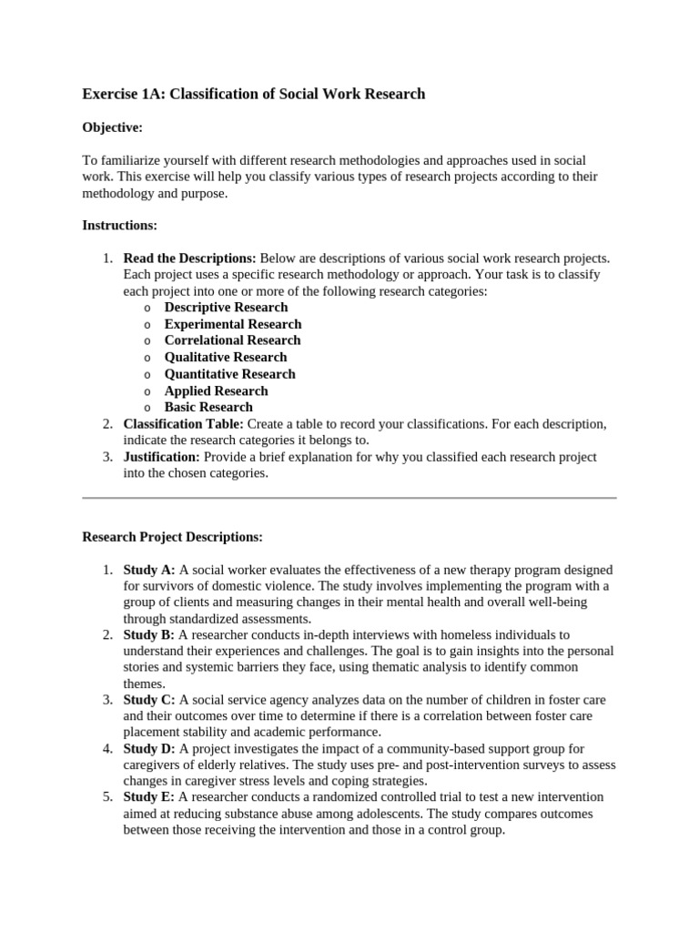 Classifying Social Work Research Methods | PDF | Methodology | Social Work