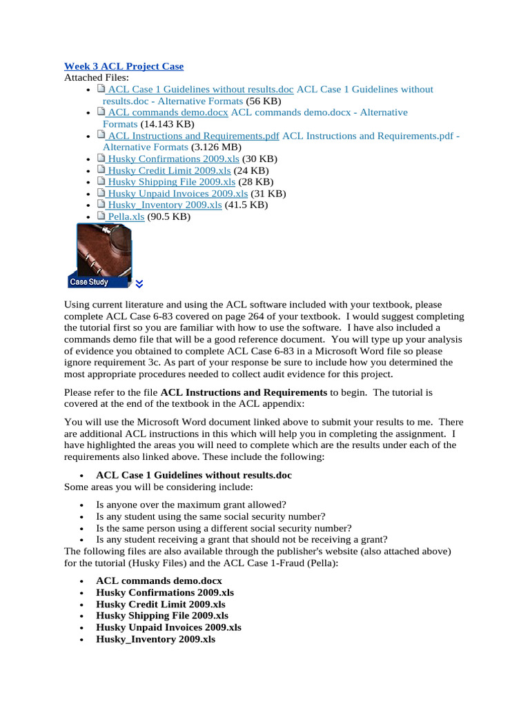 ACL Case 6-83 Project Guidelines | PDF
