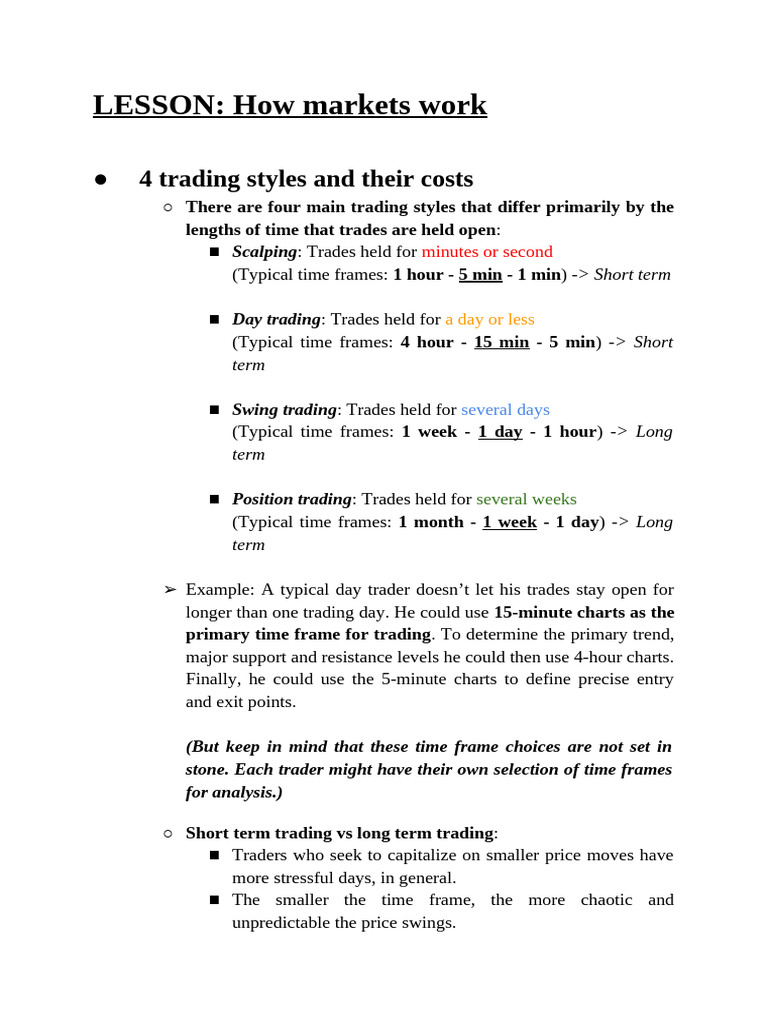 Overview of trading and markets | PDF | Day Trading | Leverage (Finance)