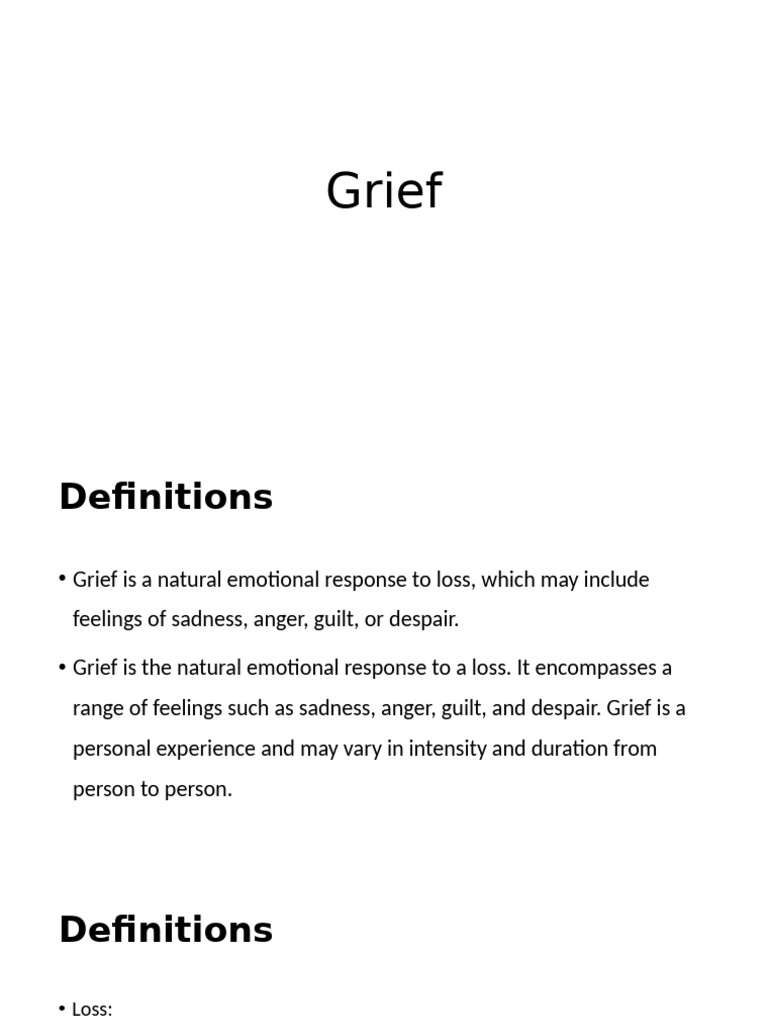 grief | PDF | Grief | Emotions