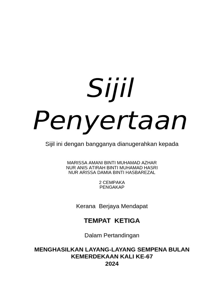 Format Sijil | PDF