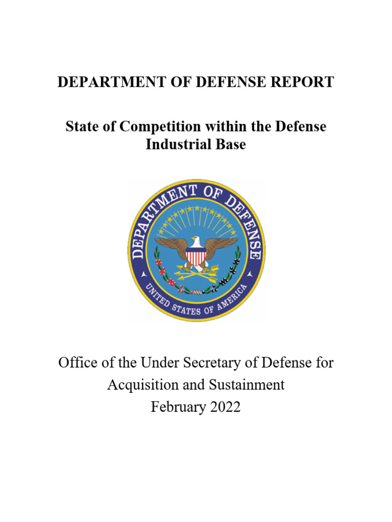 Defense Industrial Base Competition Report | PDF | Intellectual ...