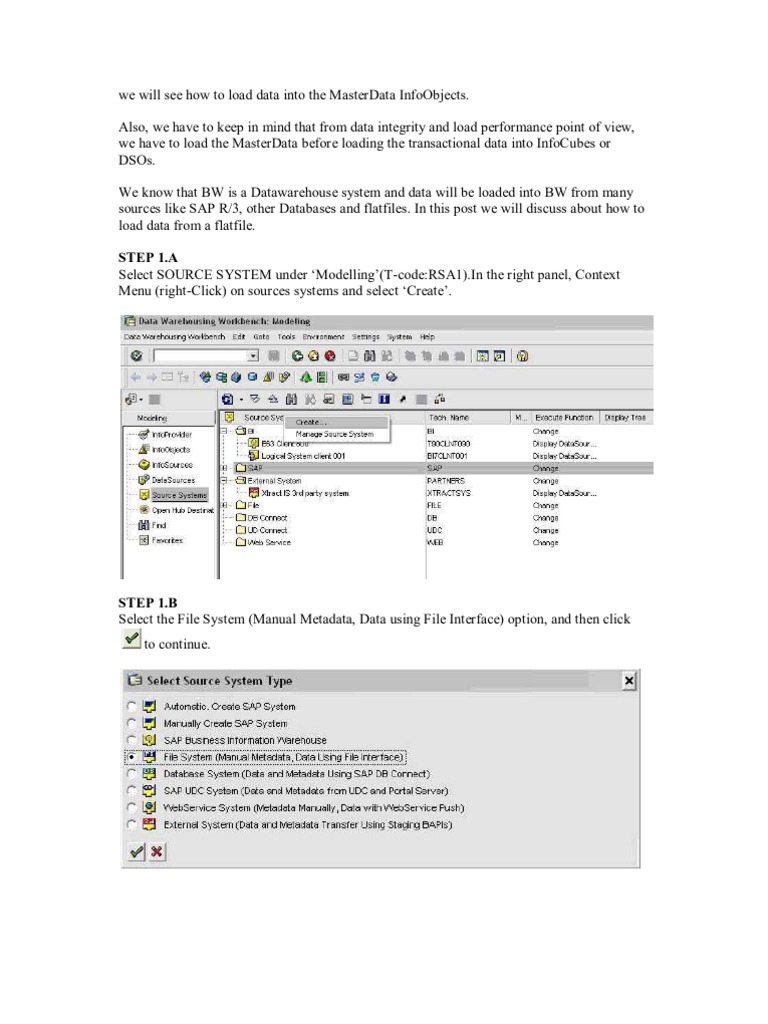 Step by Step Sap Bi Master Data Loading | PDF | Business