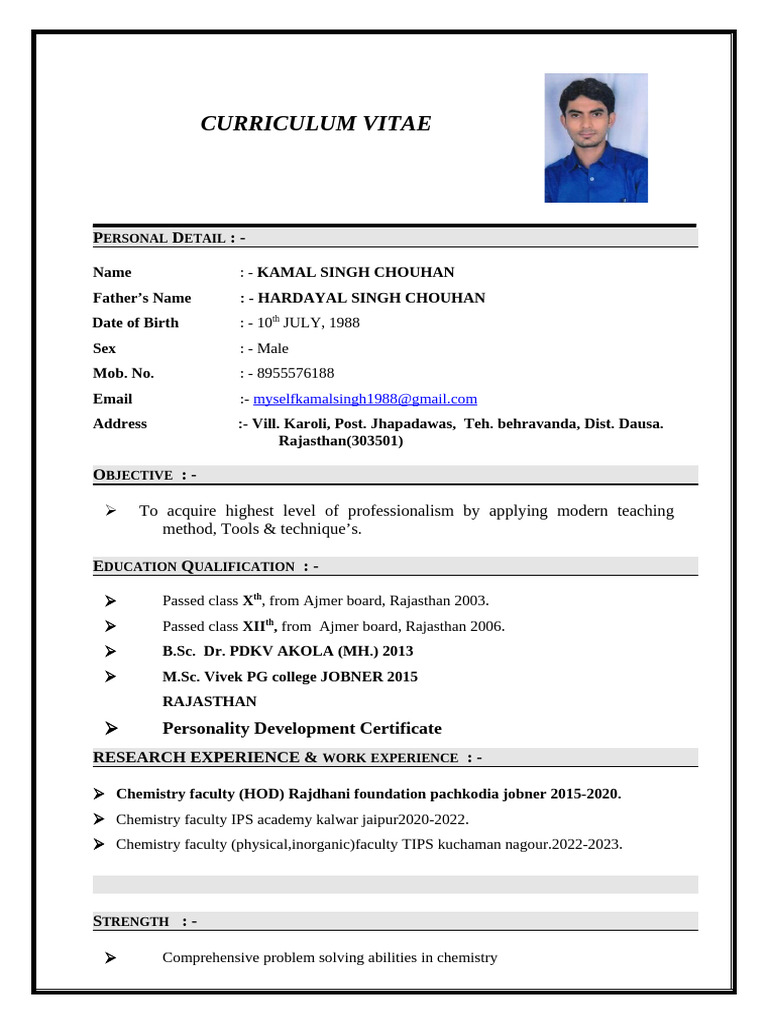 Final Cv Kamal | PDF