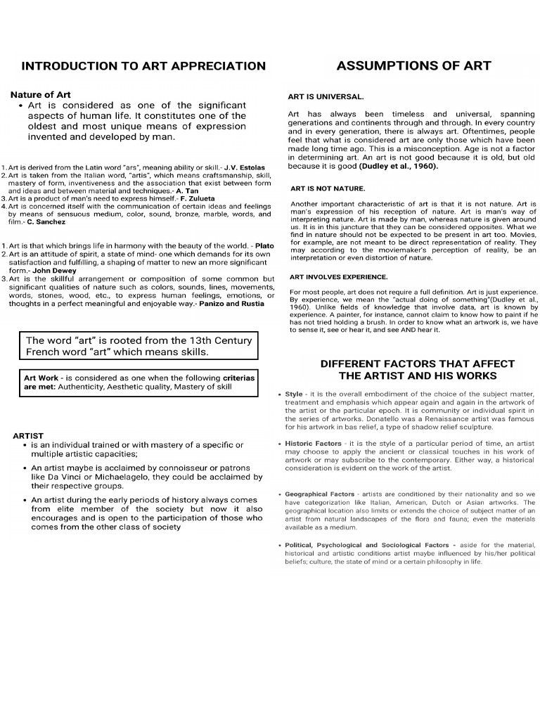 Art Aprre Extension Lessson 1 | PDF