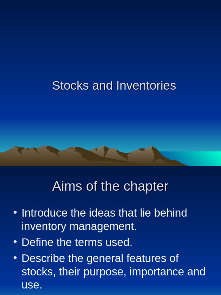 Stocks and Inventories Concepts | PDF | Supply Chain | Textiles