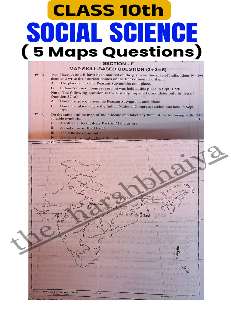 Class 10 Social Science Map Quiz | PDF
