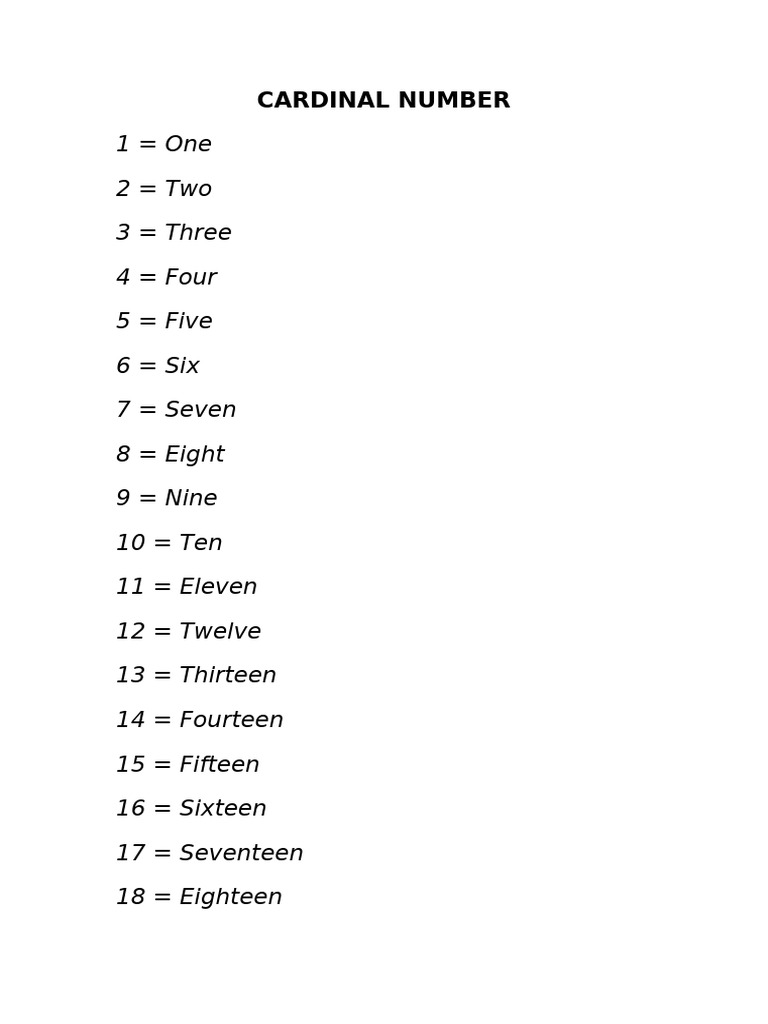 Cardinal Number | PDF