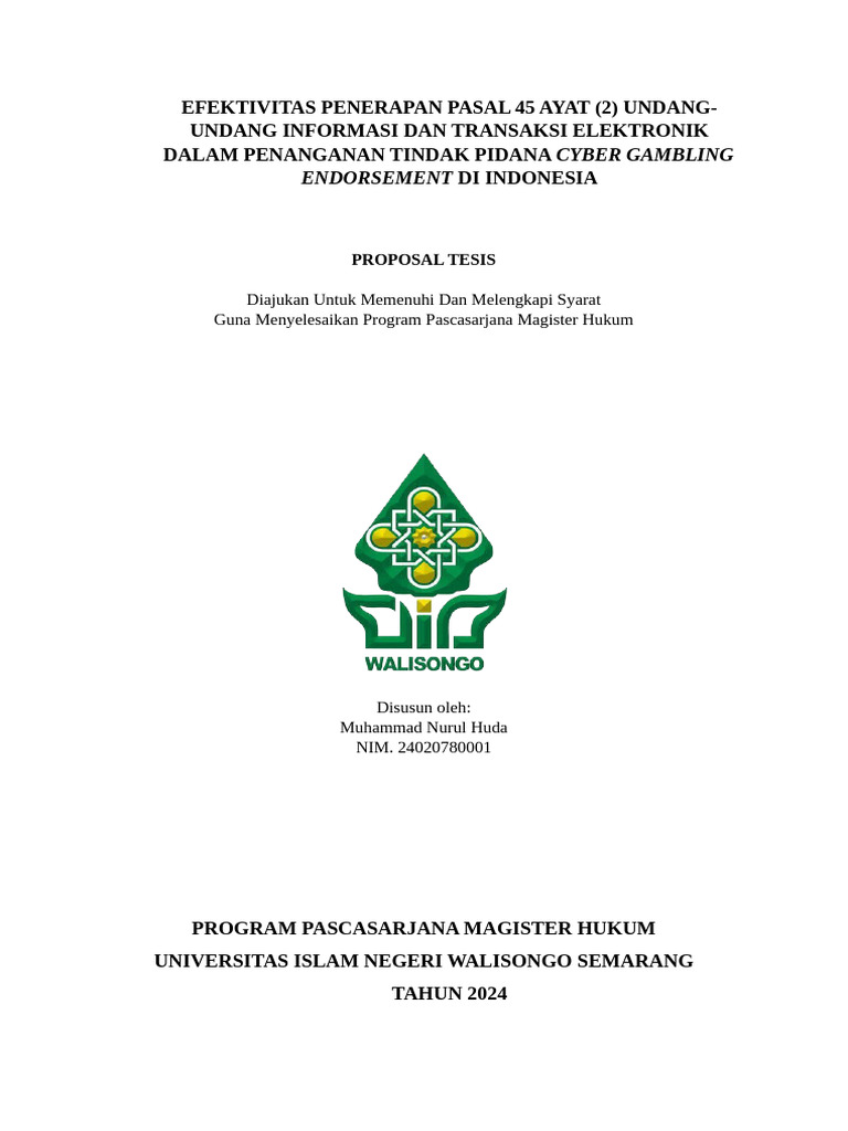 Muhammad Nurul Huda - 24020780001 - Efektivitas Penerapan Pasal 45 Ayat ...