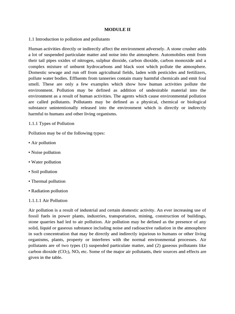 Understanding Pollution Types and Sources | PDF | Radiation ...