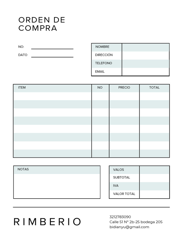 Light Blue Simple Purchase Order Form A4 - 20250216 - 151806 - 0000 | PDF