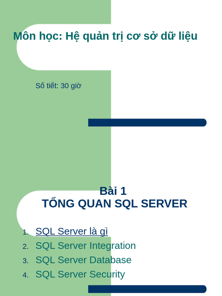 Bài 1 Gioi Thieu SQL Server | PDF
