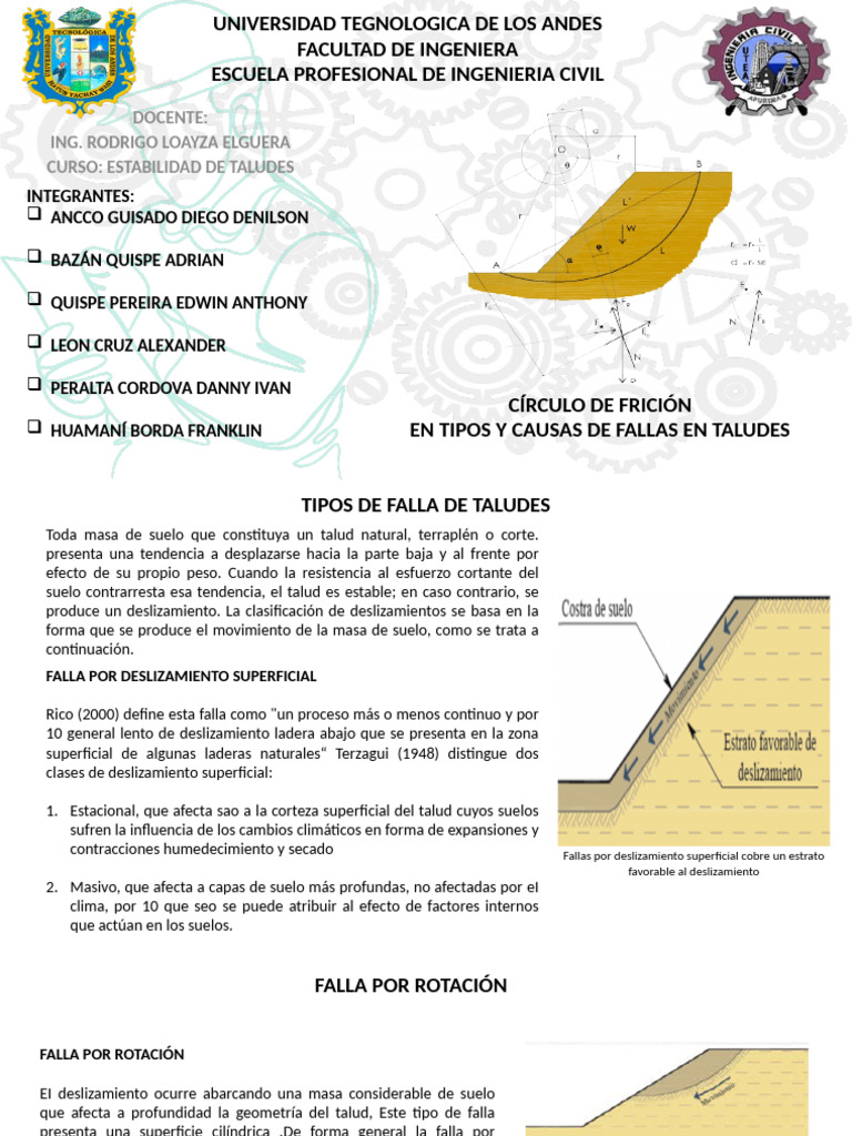 Análisis de Fallas en Taludes y Métodos | PDF | Falla (geología ...