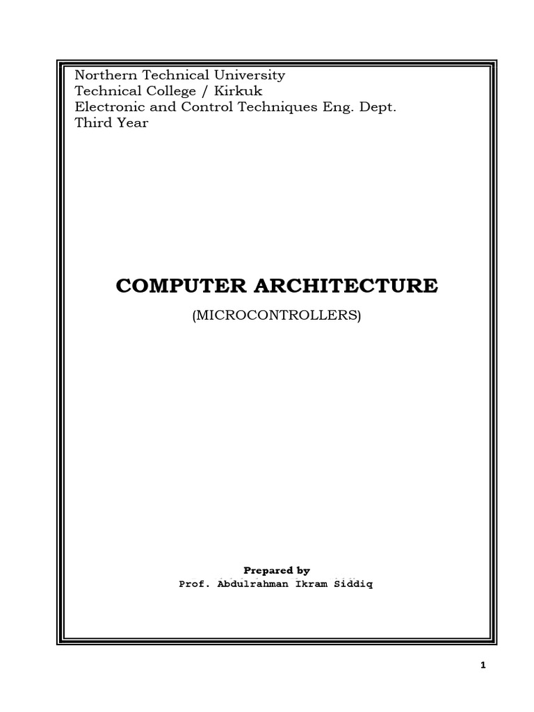 Computer Architecture: Microcontrollers Guide | PDF | Random Access Memory | Read Only Memory