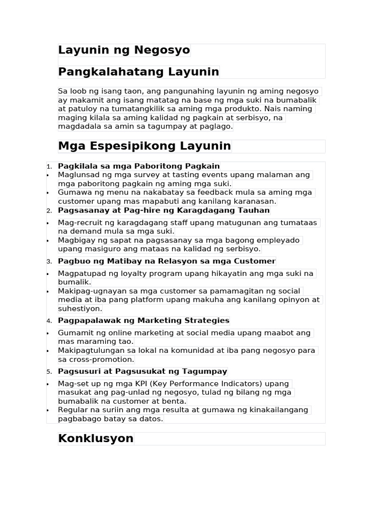 Layunin ng Negosyo | PDF