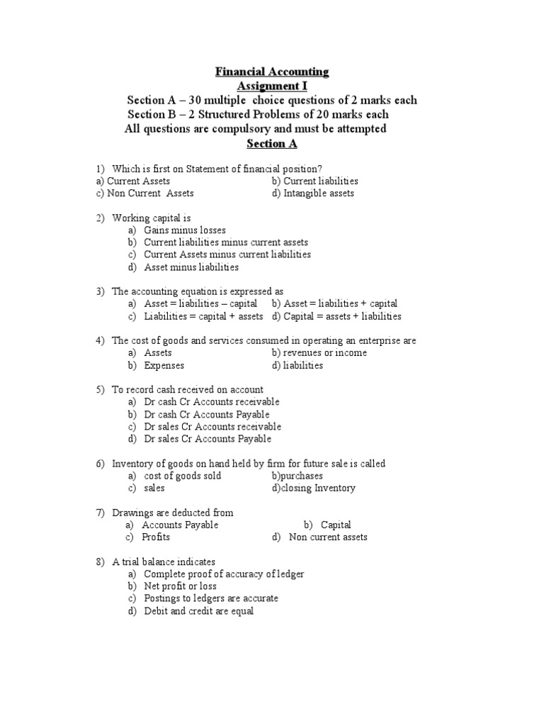 Financial Accounting Assignment Overview | PDF | Debits And Credits ...