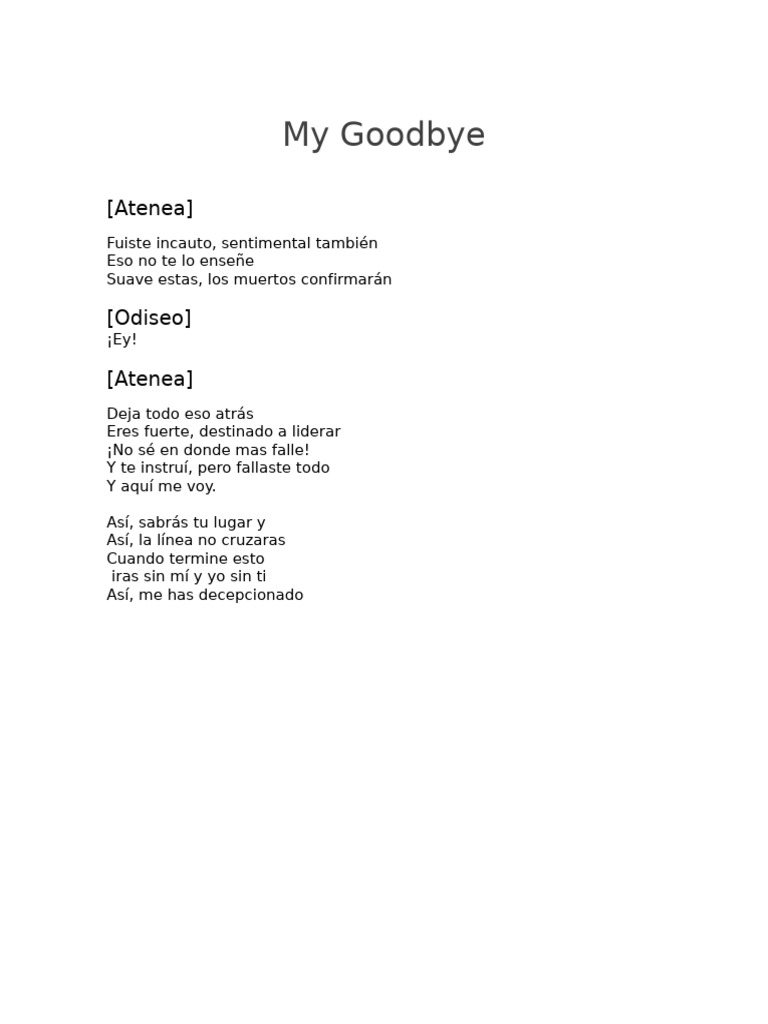 My Goodbye | PDF
