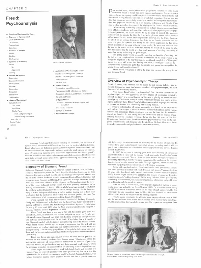 Theories of Personality (Chapter 2) Freud Psychoanalysis PDF | PDF